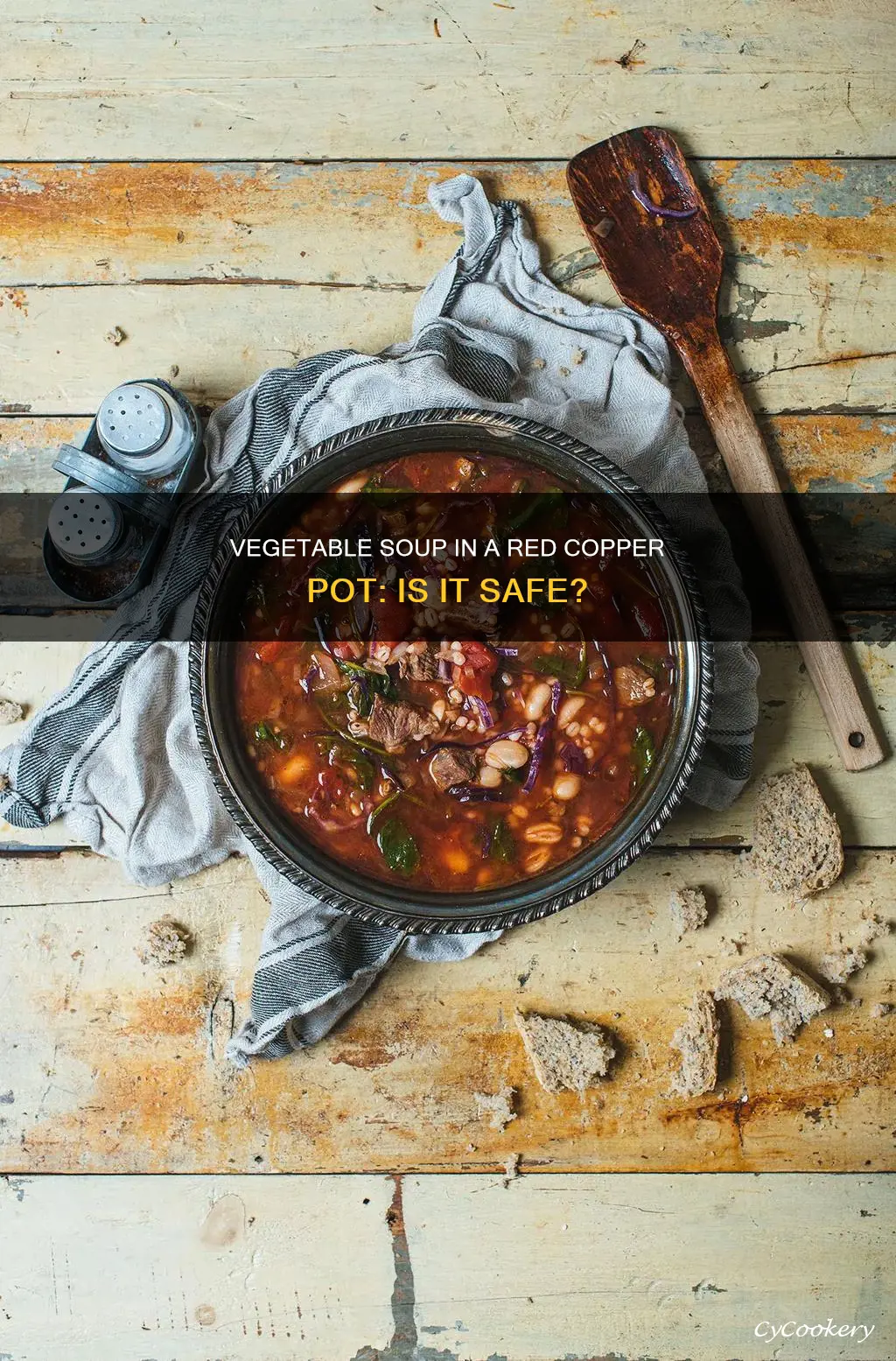 Vegetable Soup In A Red Copper Pot: Is It Safe? | CyCookery